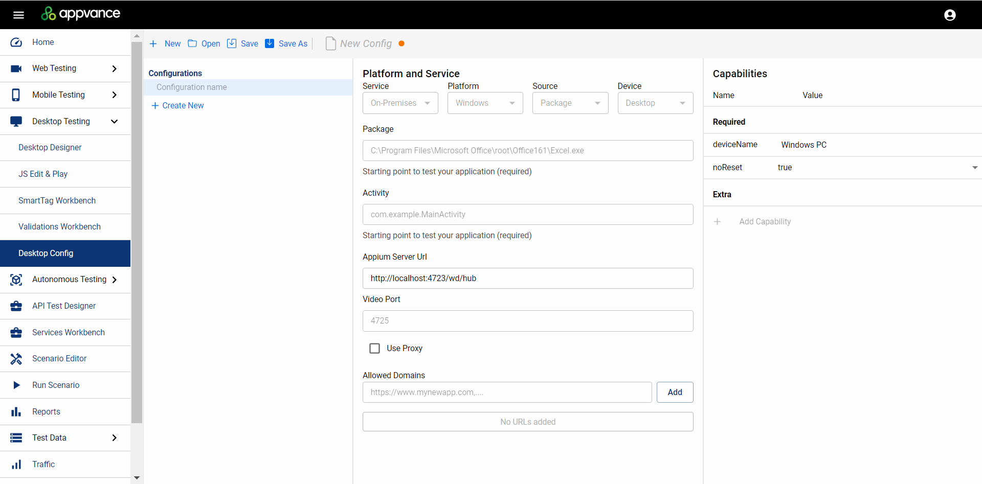 Desktop Designer Configuration