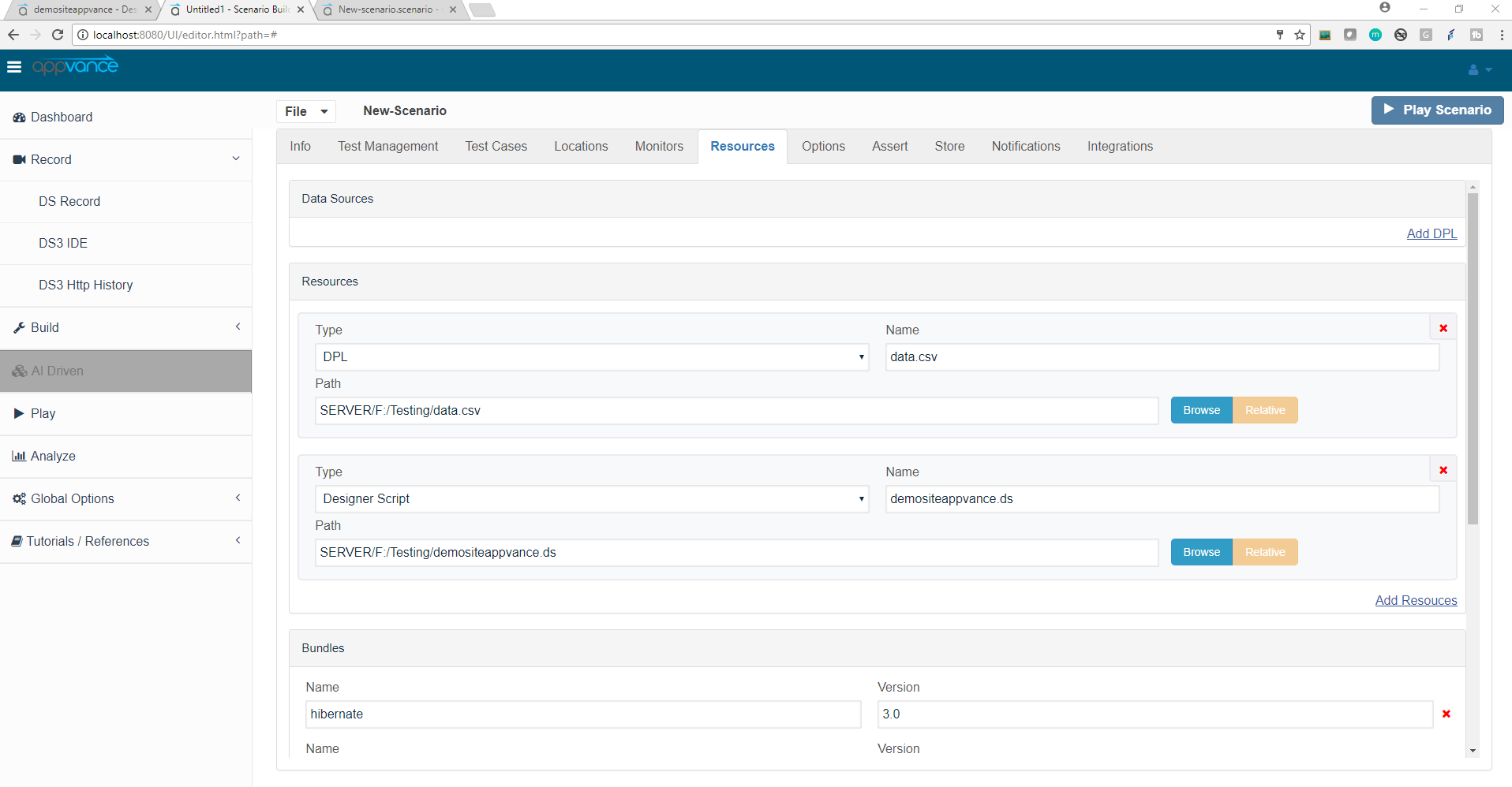 Scenario Editor Resources Scenario Editor Resources