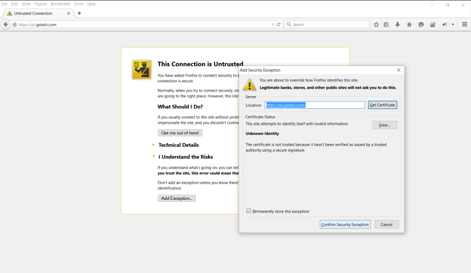 Managing Certificates when running over SSL