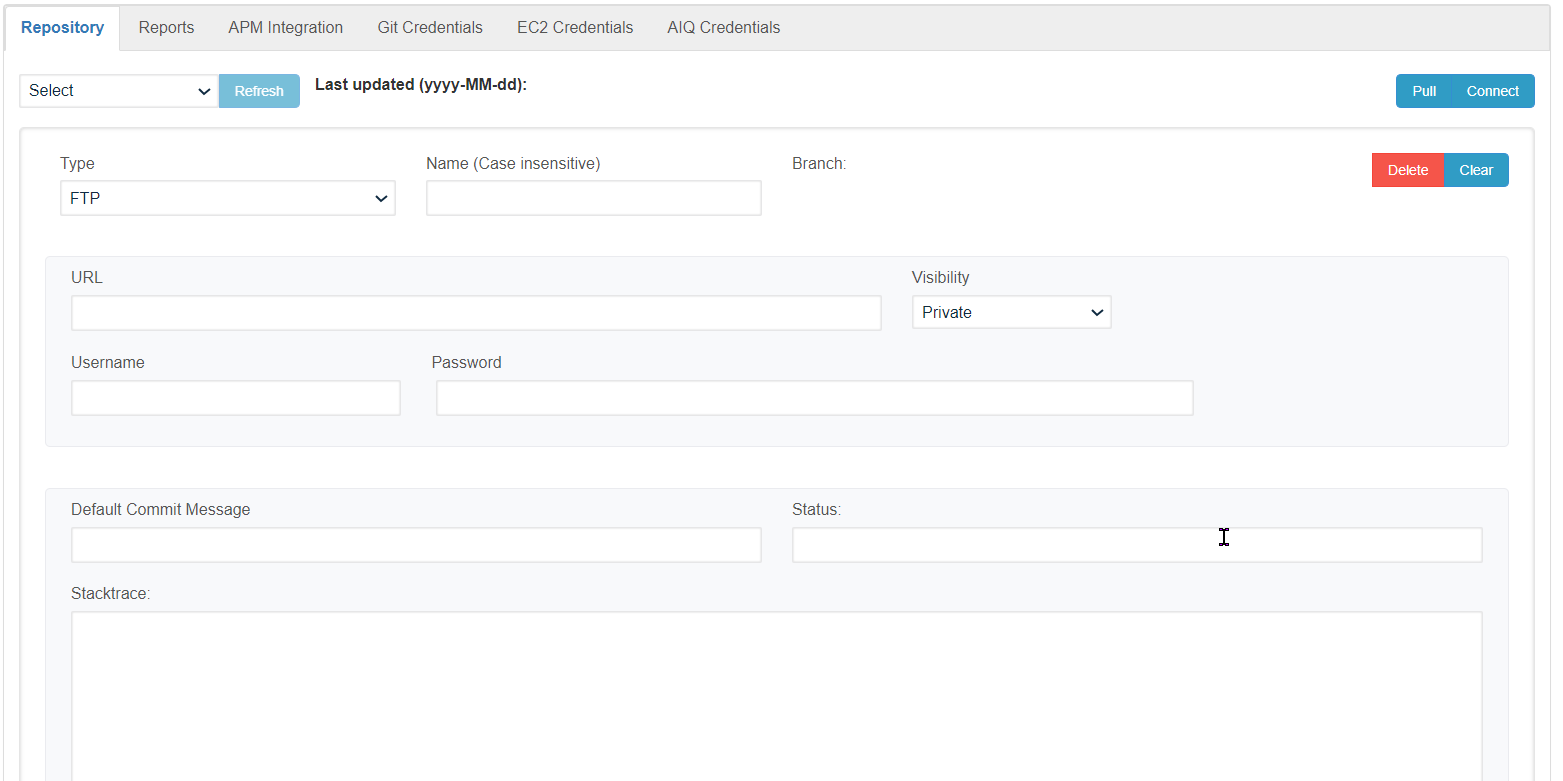 Configuring an FTP Repository